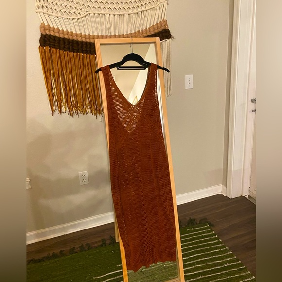 Swim | Burnt Orange Netted Beach Cover Up | Poshmark